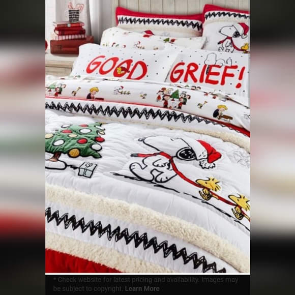 Pottery Barn Teen | Bedding | Pb Teen Peanuts Christmas Quilt | Poshmark